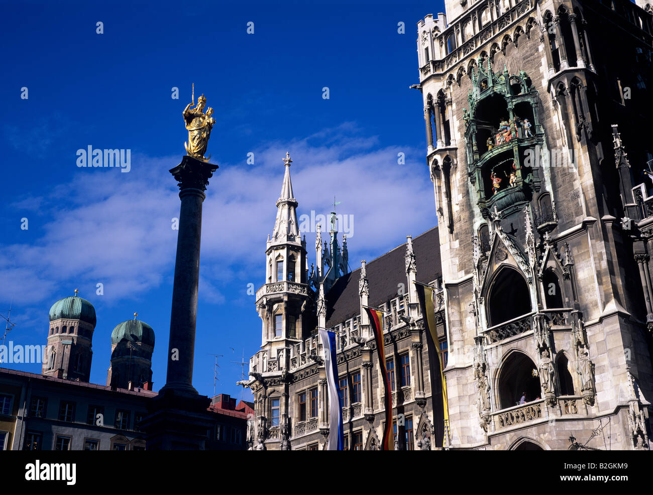 marienplatz marys square marian column central square munich germany ...