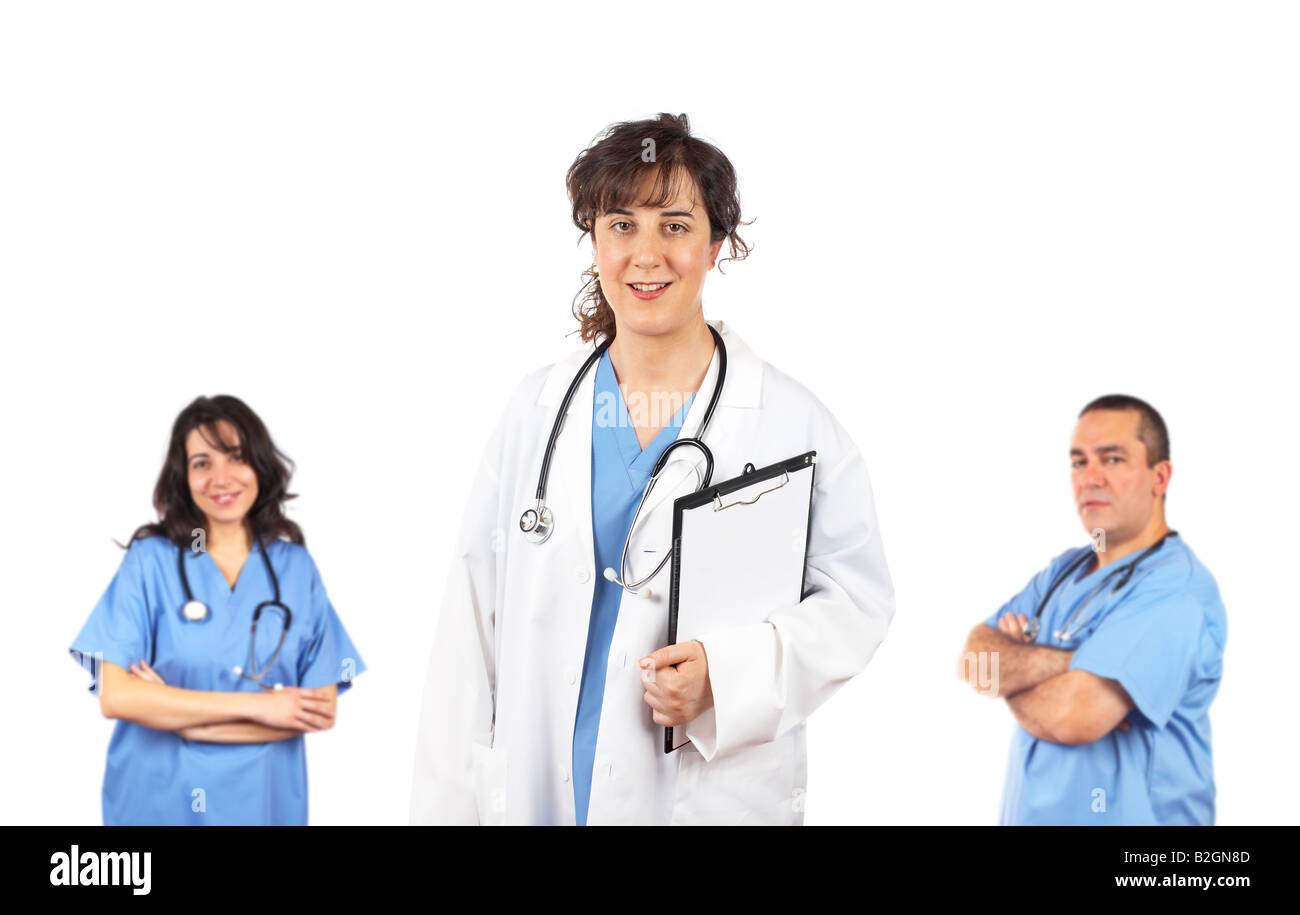Medical team leader isolated on white background Stock Photo - Alamy