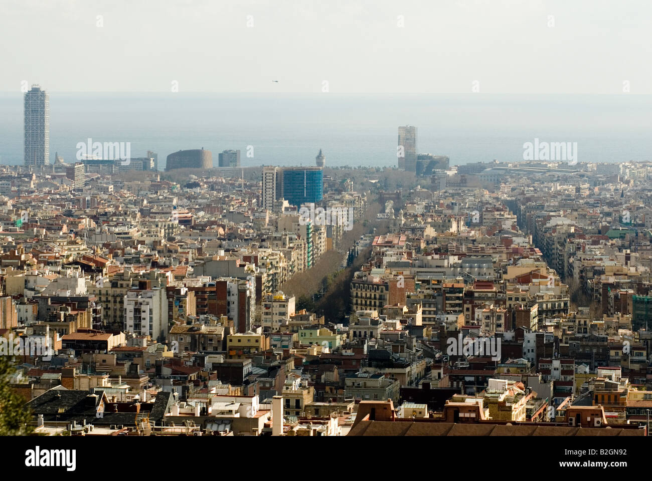 panoramic view of barcelona spain Stock Photo - Alamy