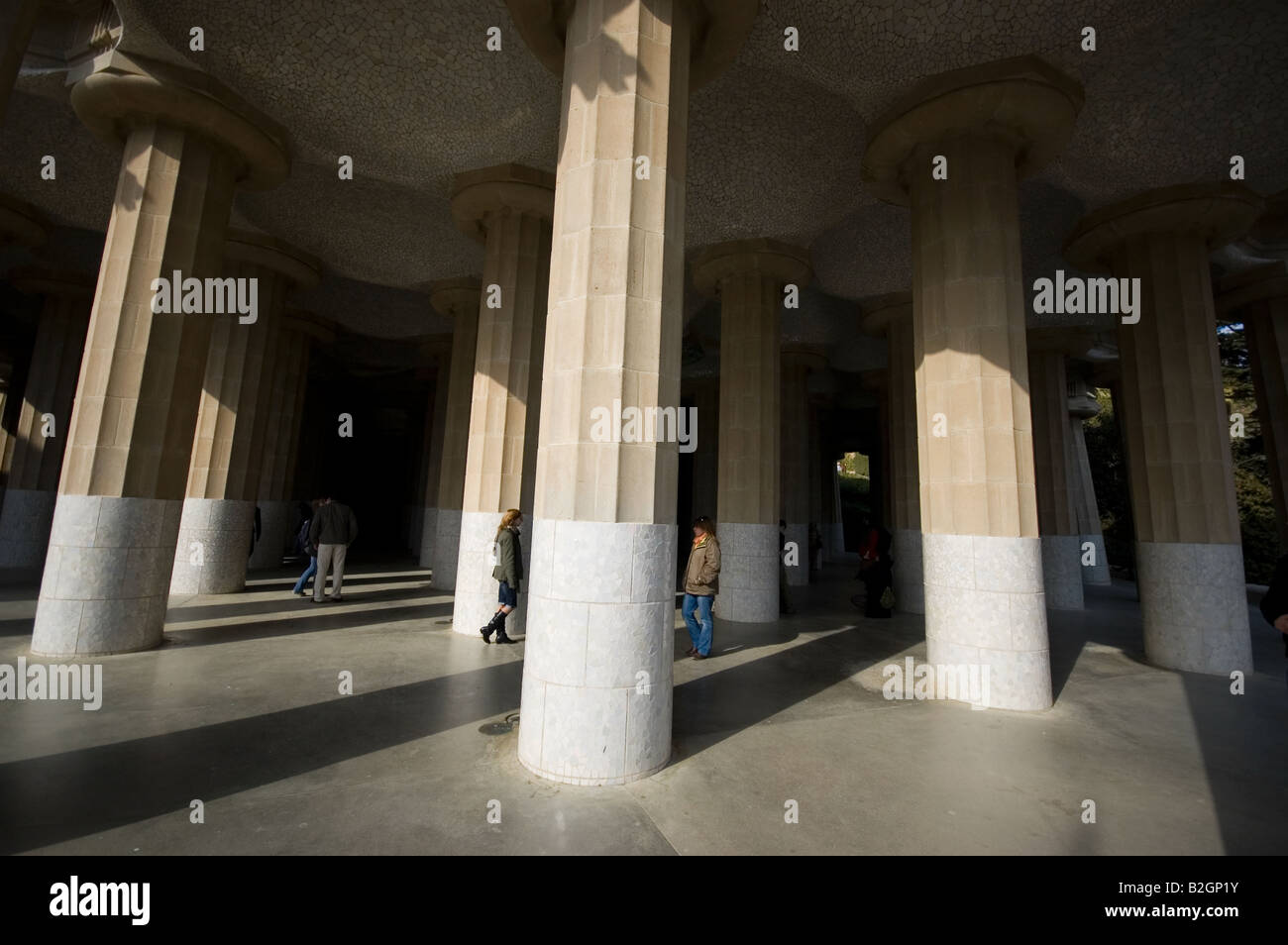 Park Guell barcelona columns Stock Photo - Alamy
