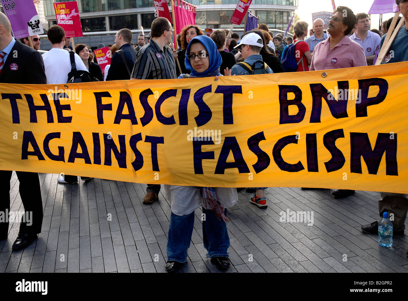 National anti fascist BNP march through London 21 June 2008 Stock Photo ...