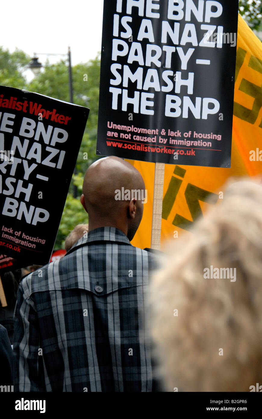 National anti fascist BNP march through London 21 June 2008 Stock Photo ...