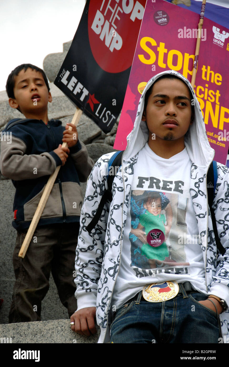 National anti fascist BNP march through London 21 June 2008 Stock Photo ...