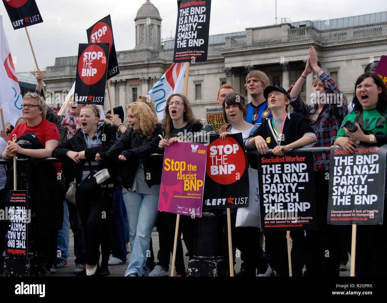National anti fascist BNP march through London 21 June 2008 Stock Photo ...