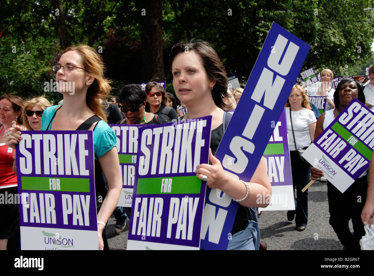 Unison union worker protest placard hi-res stock photography and images ...