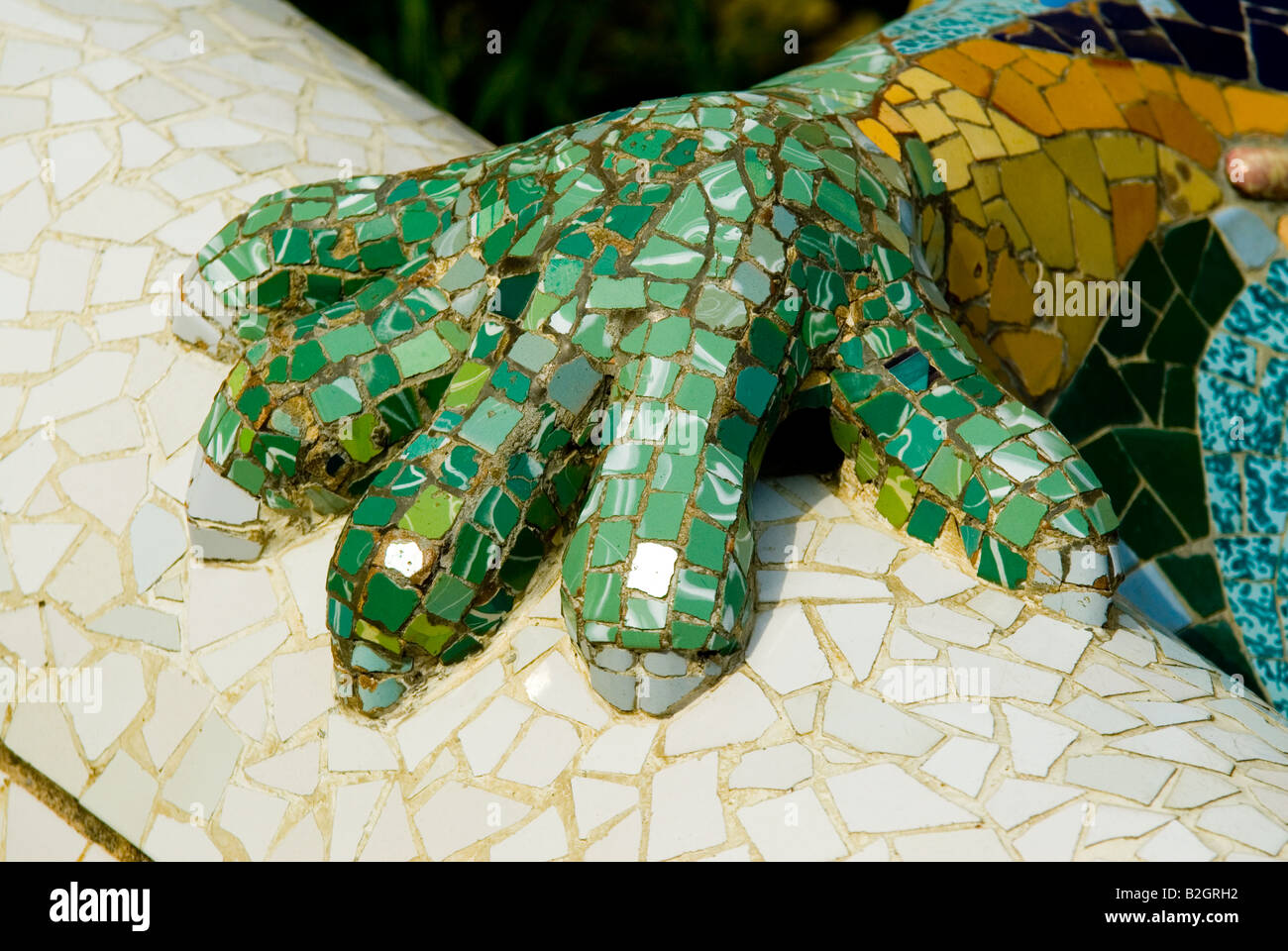 Tiled Lizard at Park Guell Antoni Gaudi Barcelona Stock Photo - Alamy