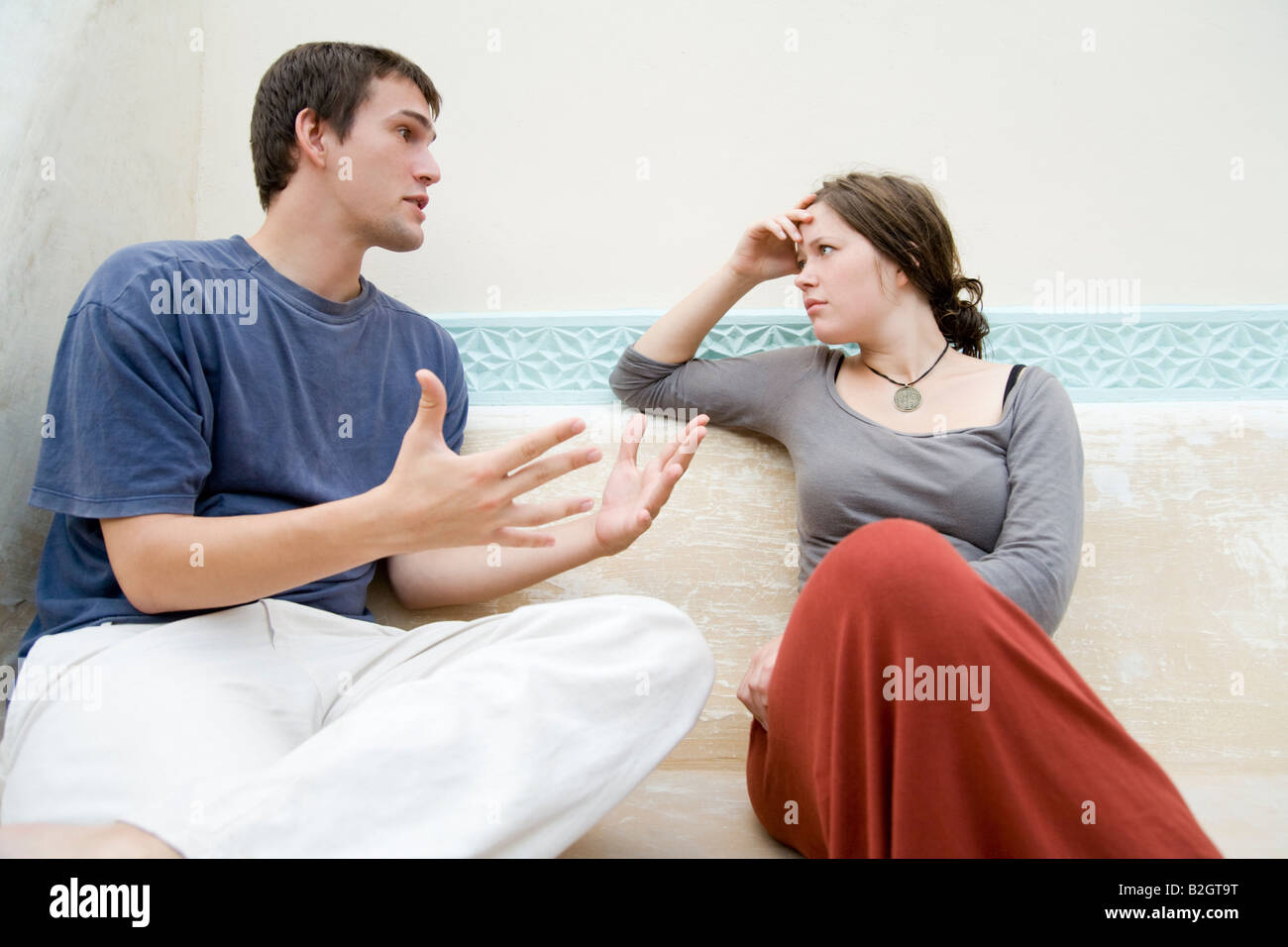 flirting discussing conversation lovers pair couple man woman harmonic ...