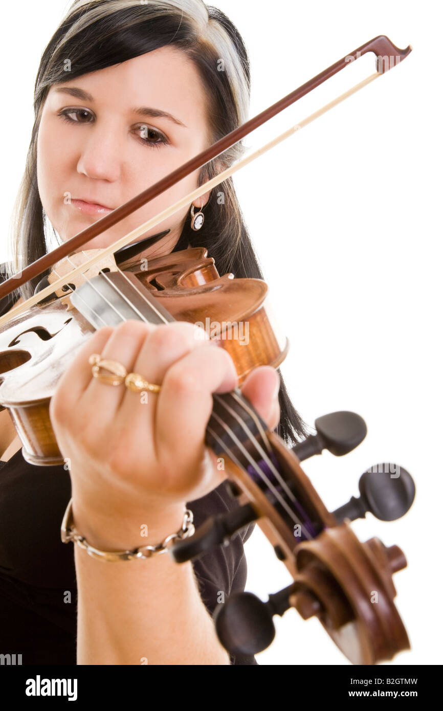 Female musician young woman female violinist violin playing people ...