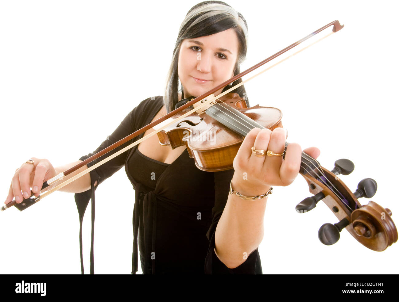 Female musician young woman female violinist violin playing people ...
