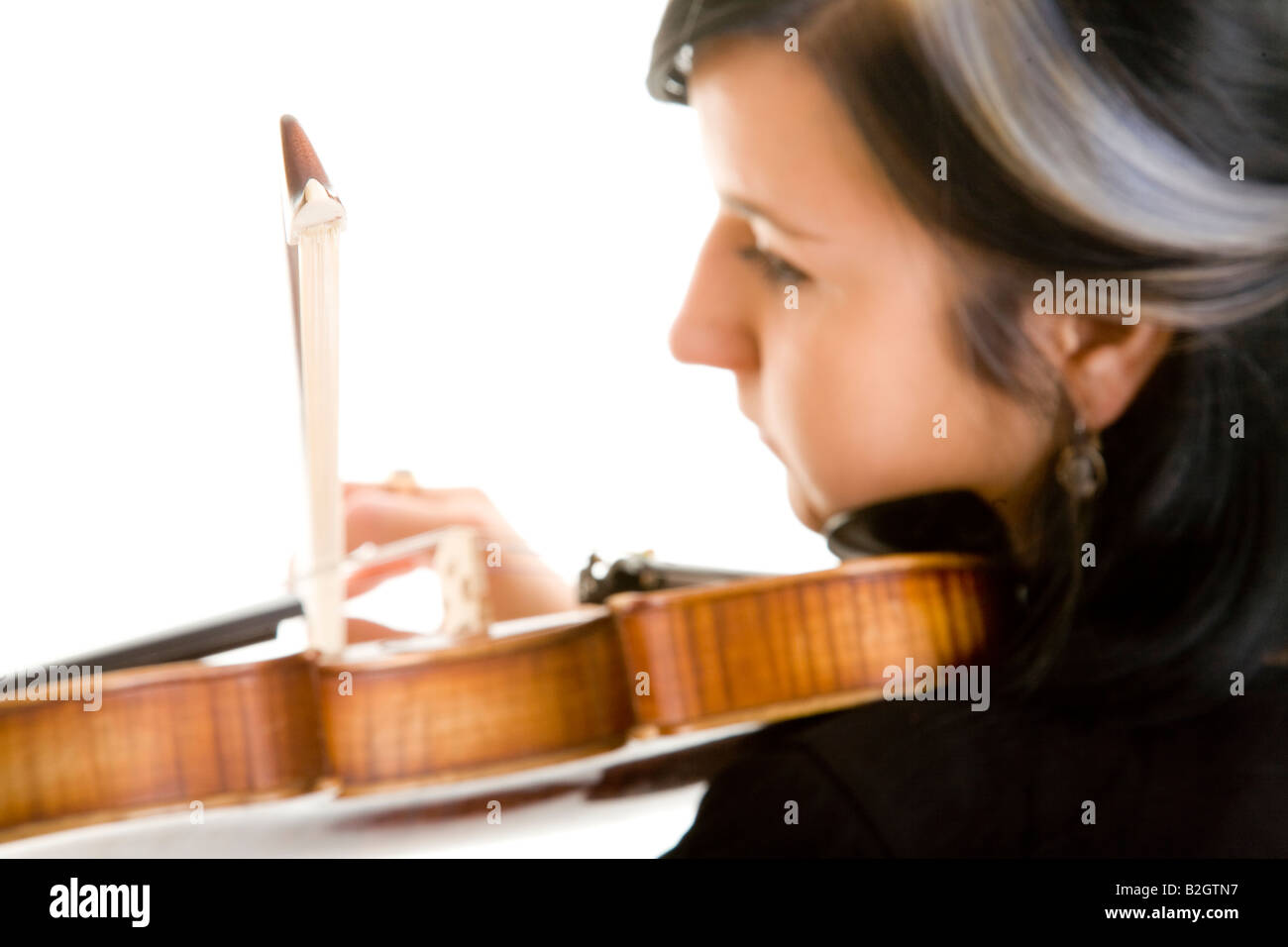 Female musician young woman female violinist violin playing people ...