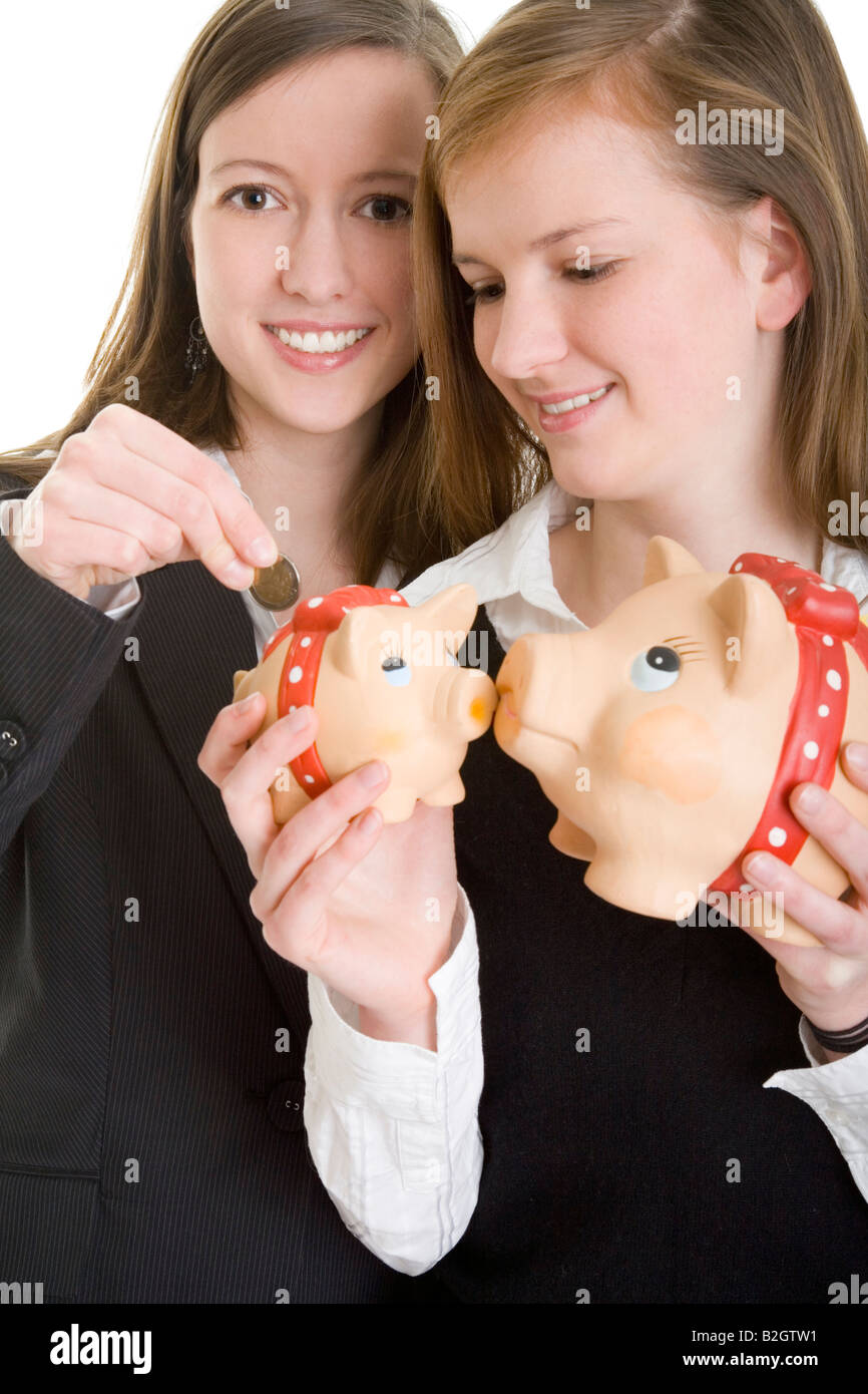 smiling female friends big sister kid sister siblings portrait ...