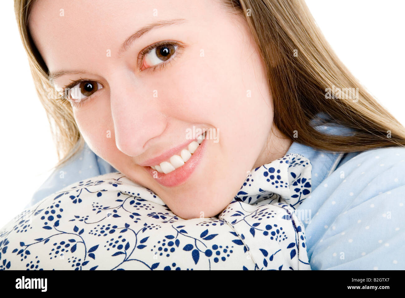 portrait young beautiful attractive woman portrait bolster pillow ...