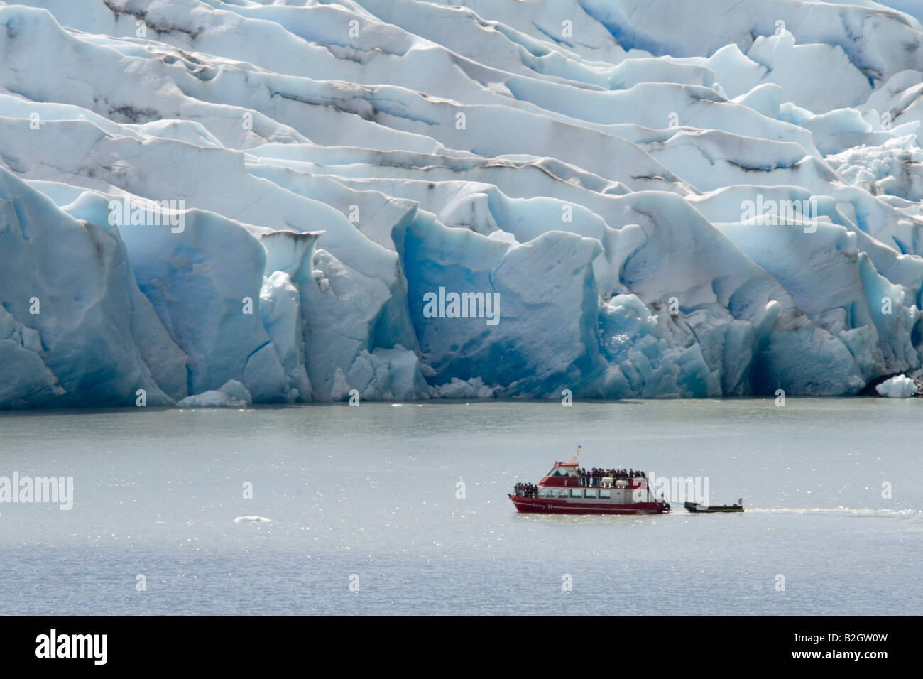 Grey Glacier lake Lago Grey ice melting icefield Torres del Paine NP ...