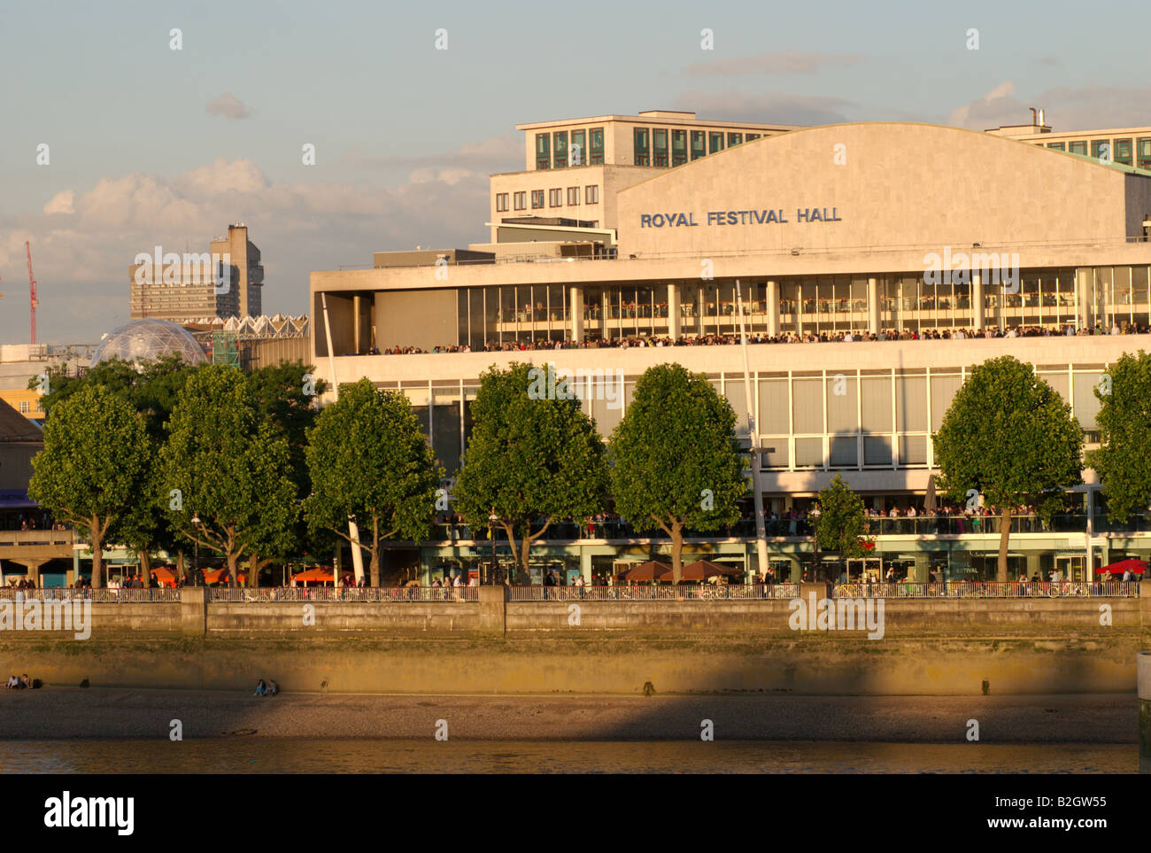 Royal festival hall in evening light Stock Photo - Alamy