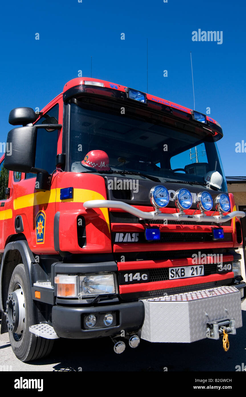 fire engine scania emergency service vehicle truck Stock Photo - Alamy