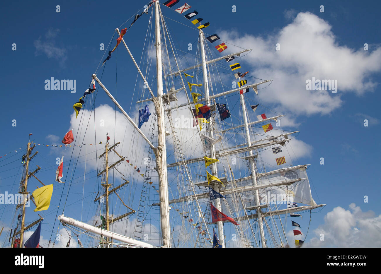 Liverpool Merseyside England UK July Multi coloured flags circling the ...