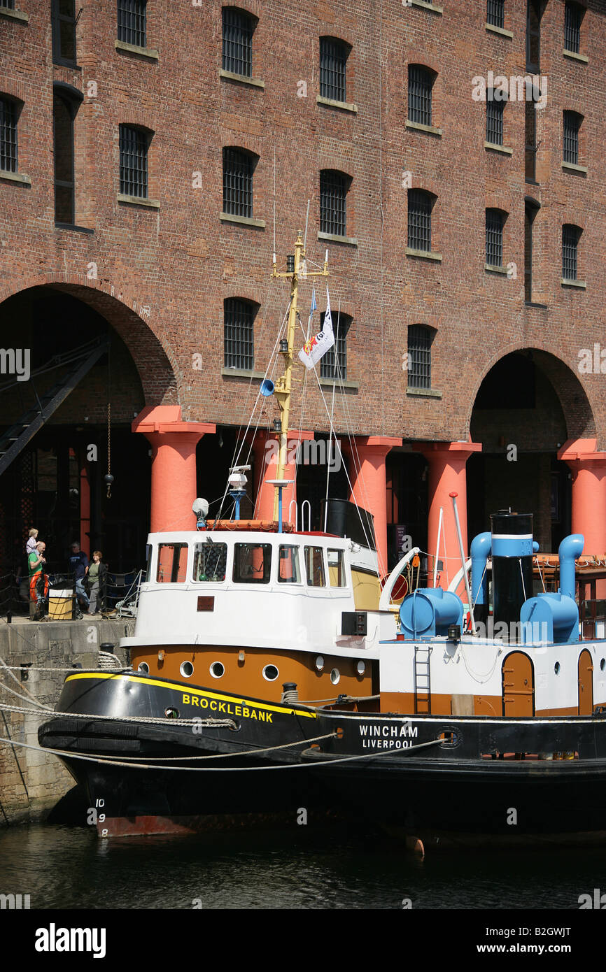 City of Liverpool, England. Tug Brocklebank and MCV Wincham moored ...