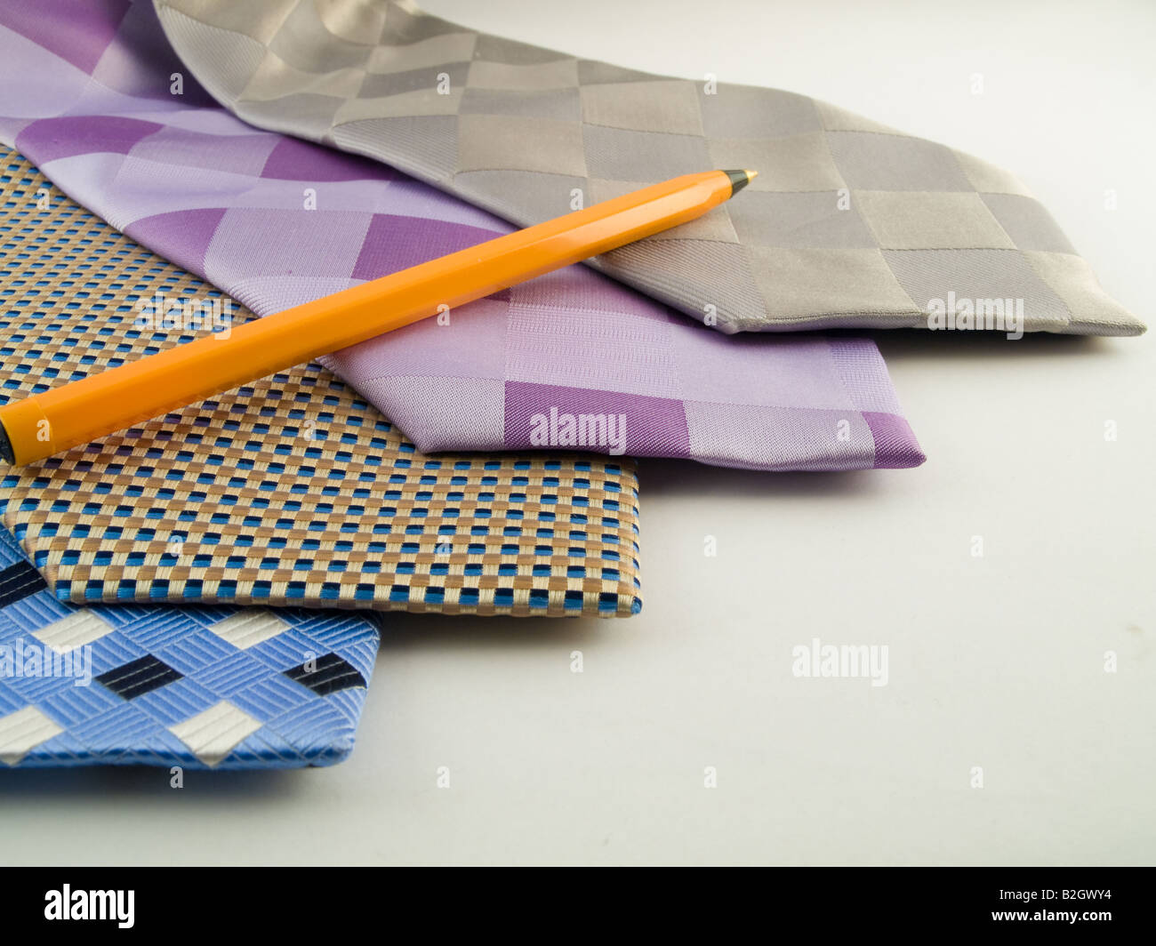 Close Up Neck Ties Showing Silk Pattern on Rich Cloth Stock Photo - Alamy