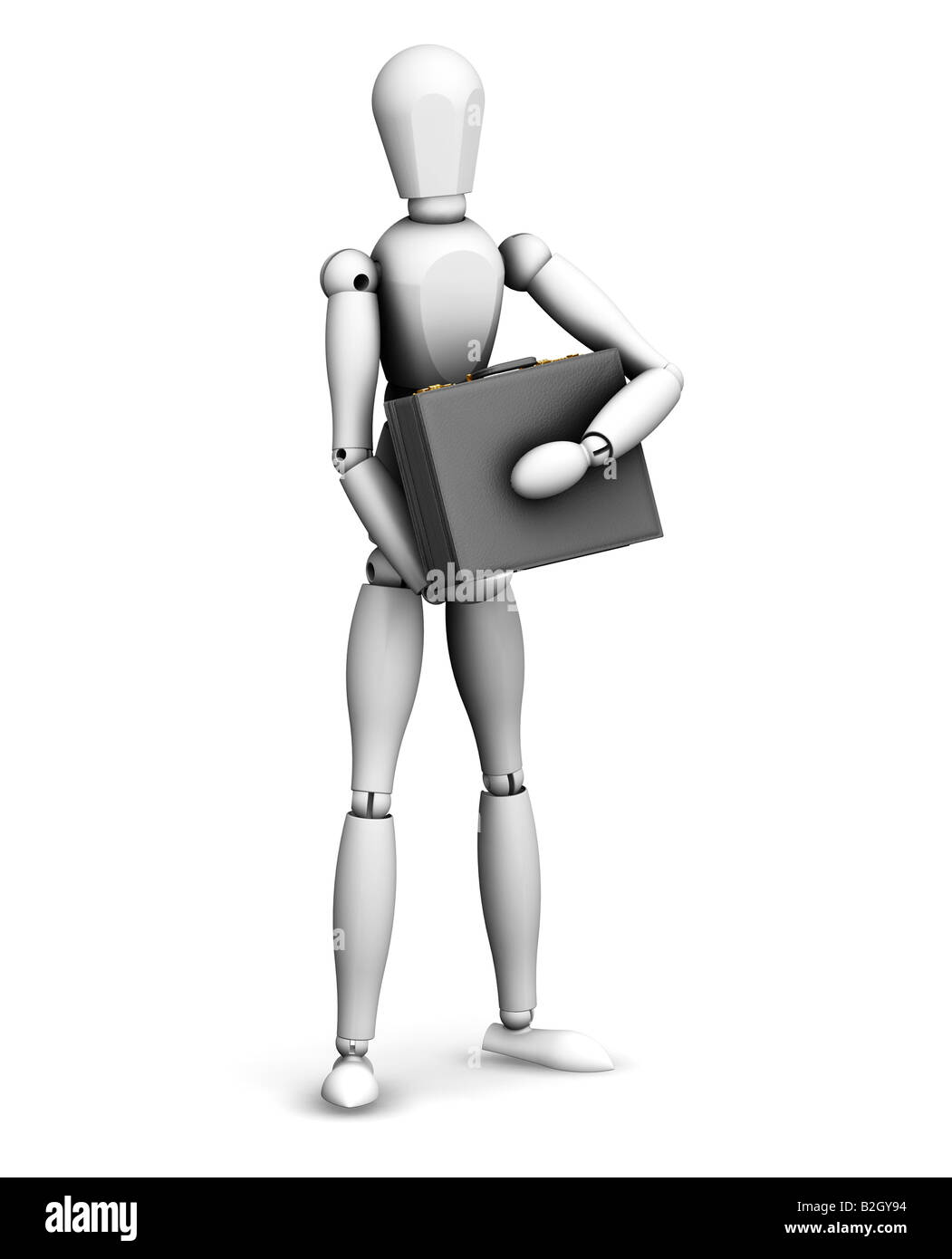 3D render of a man holding a briefcase Stock Photo - Alamy