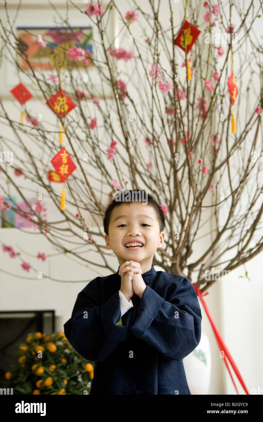 Portrait of a boy wishing Stock Photo - Alamy