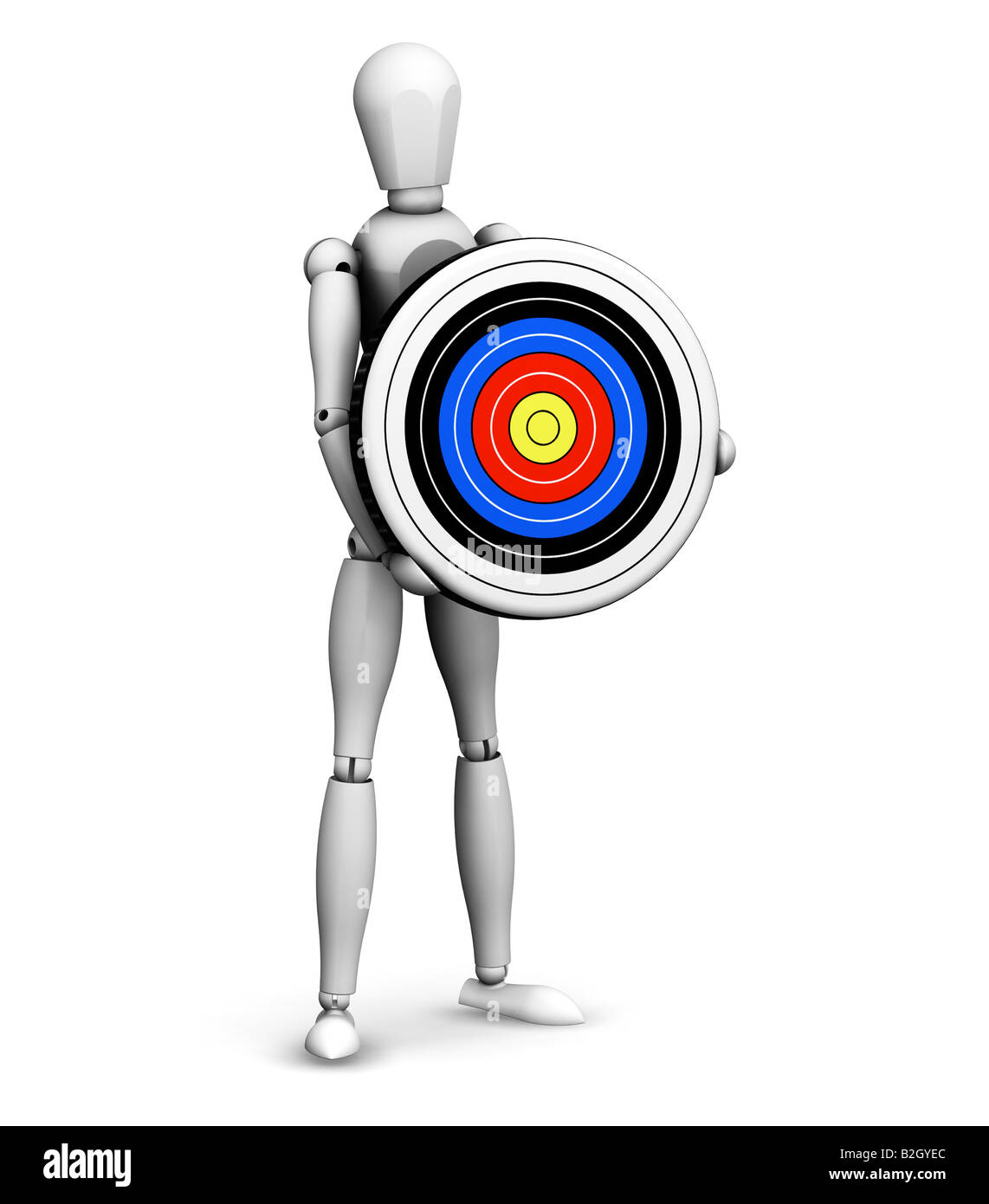 3D render of a man holding a target Stock Photo - Alamy