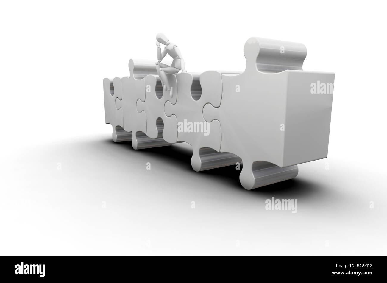 Jigsaw piece Black and White Stock Photos & Images - Alamy