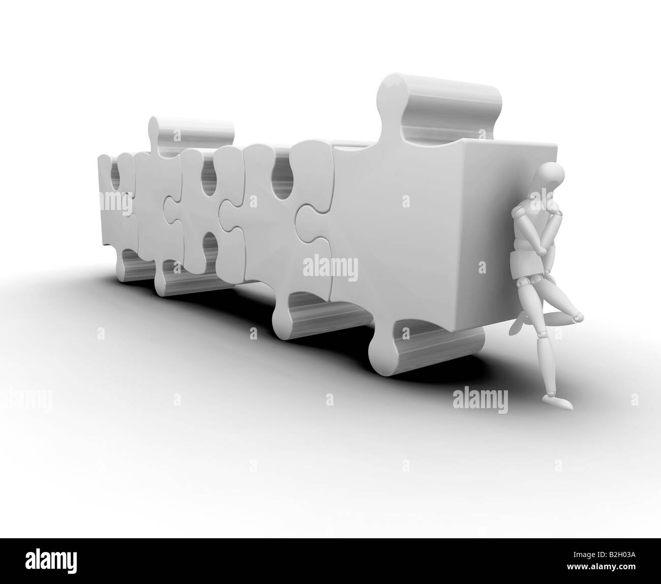 Man jigsaw puzzle Black and White Stock Photos & Images - Alamy