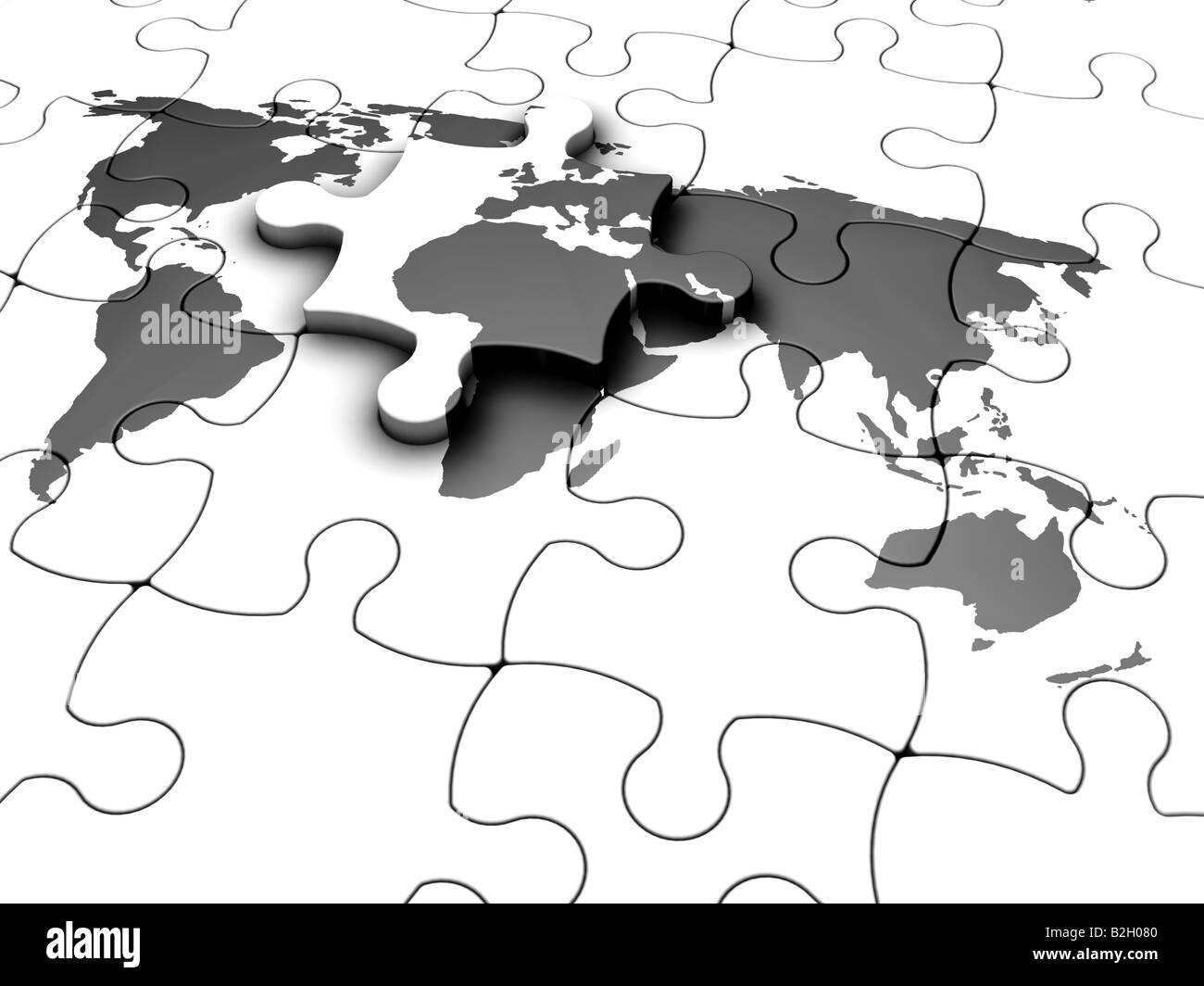 World puzzle map Black and White Stock Photos & Images - Alamy
