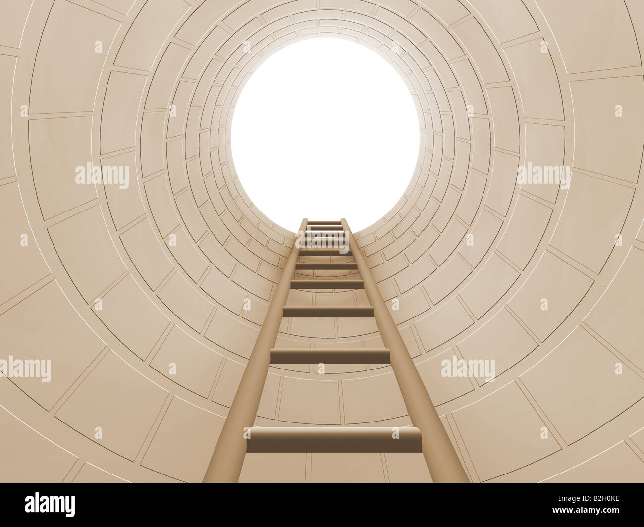 3D render of a ladder leading out of a hole Stock Photo - Alamy