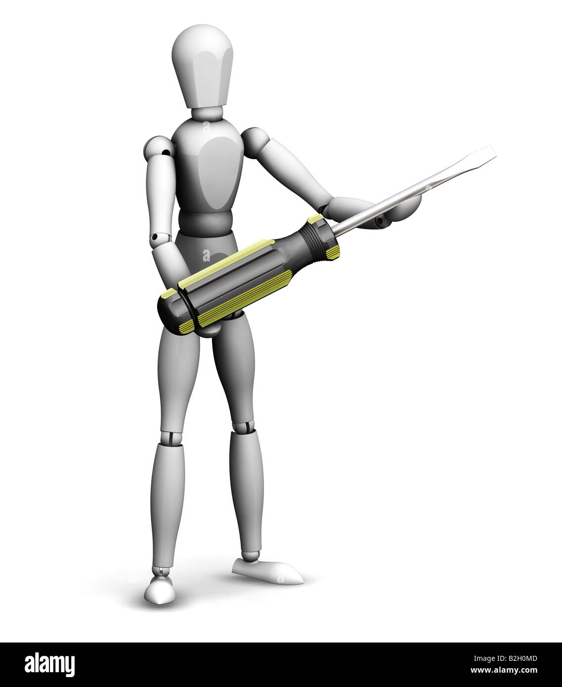 3d man holding screwdriver hi-res stock photography and images - Alamy
