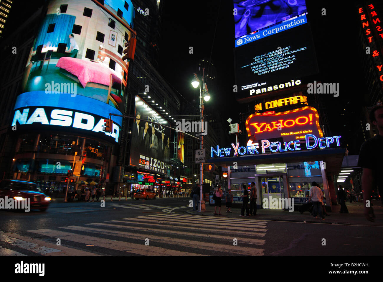 Times Square lights at night - New York City, USA Stock Photo - Alamy