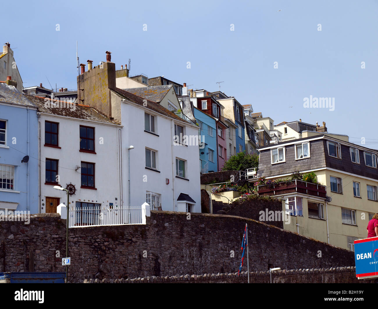 The tiered and coloured houses of Brixham,The English Reviera,Devon,uk ...
