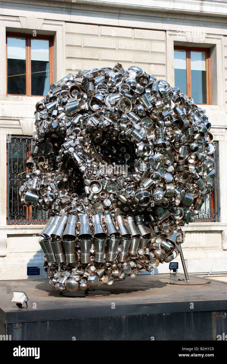 modern art sculpture entitled VERY HUNGRY GOD on display beside the ...