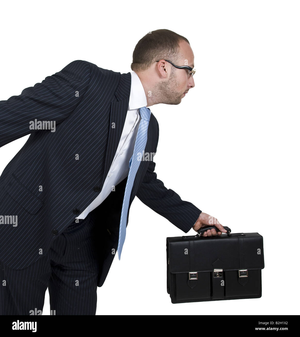 businessman in hurry on isolated background Stock Photo - Alamy