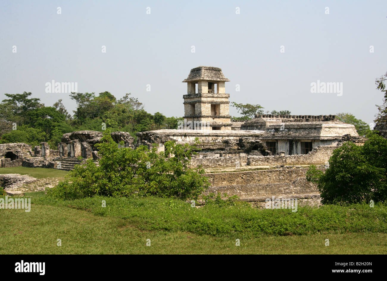 The Palace, Palenque Archeological Site, Chiapas State, Mexico Stock ...