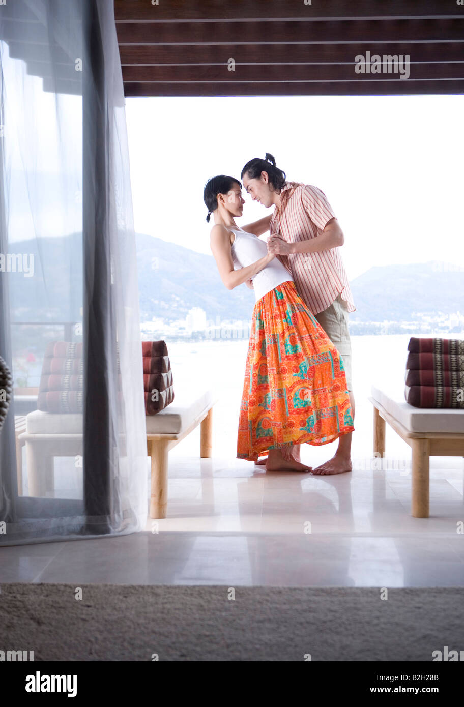 Side profile of a young couple dancing hi-res stock photography and ...