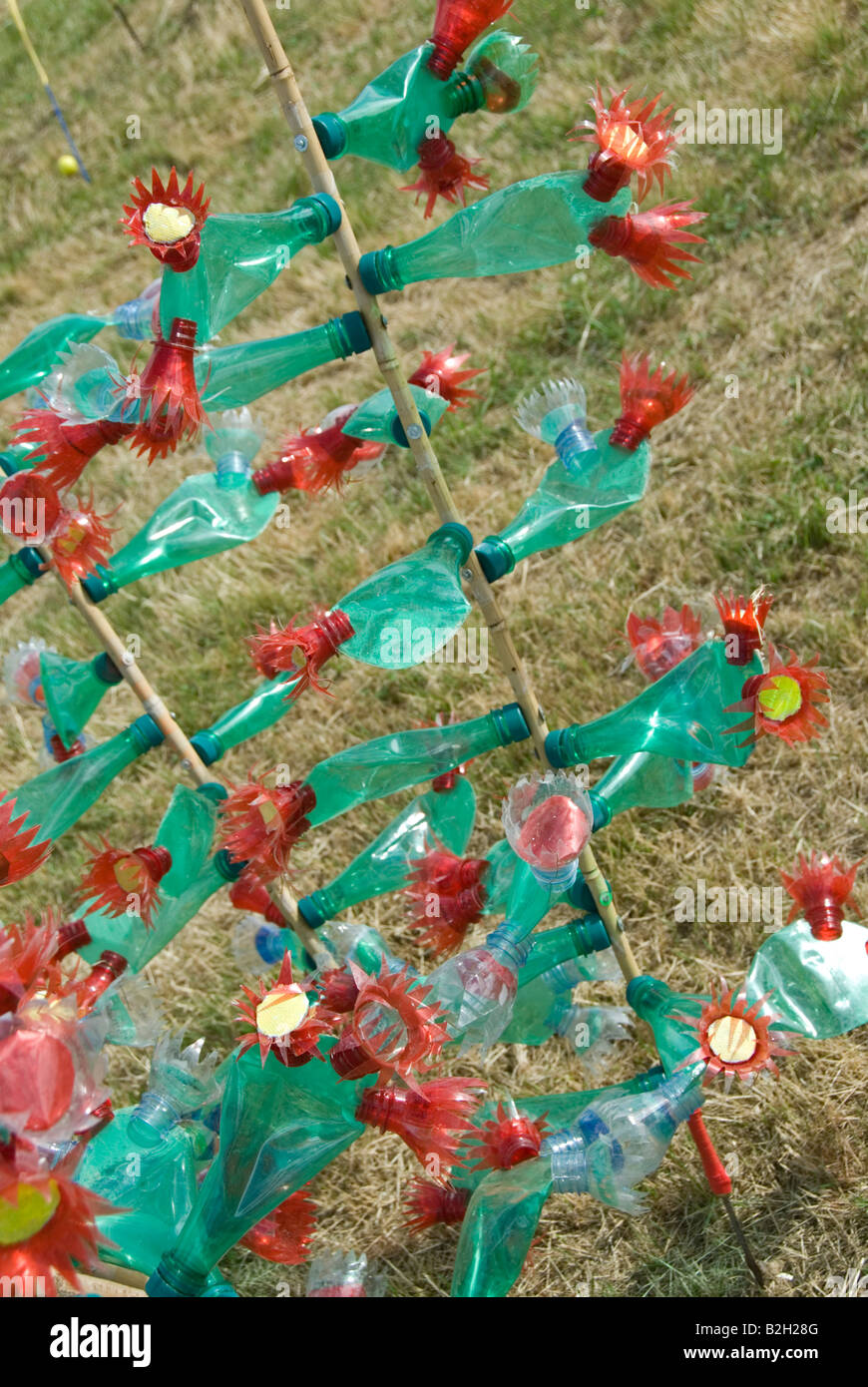 Stock photo of a tree made from recycled plastic bottles Stock Photo ...