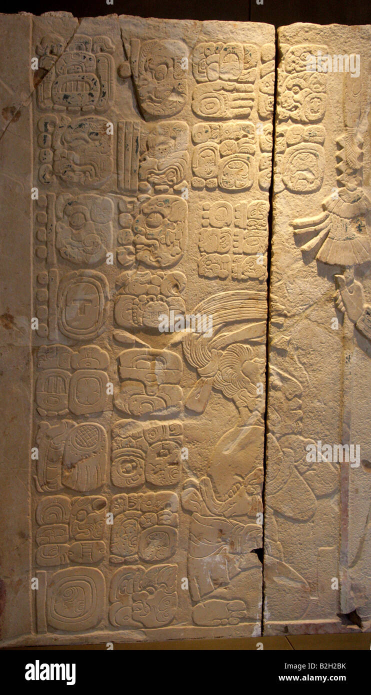 Mayan Bas Relief Carvings, Palenque Archeological Museum, Chiapas State ...
