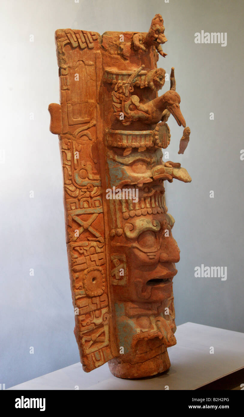 Mayan Art, Palenque Archaeological Museum, Chiapas State, Mexico Stock ...