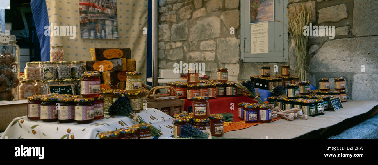 A typical French market stall in Les Baux de Provence France Stock ...