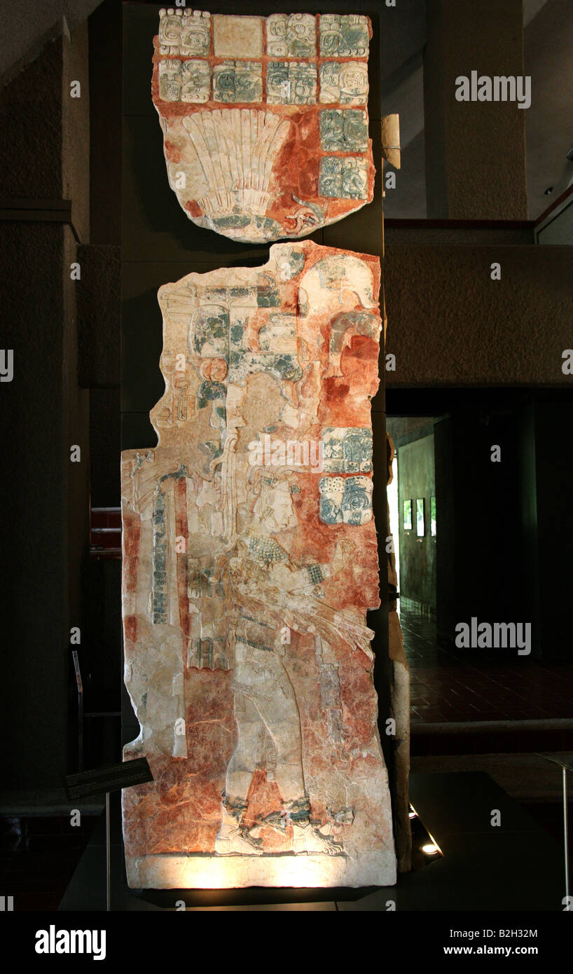 8th Century Stucco Tablet, Palenque Museum, Originally from Temple XIX ...