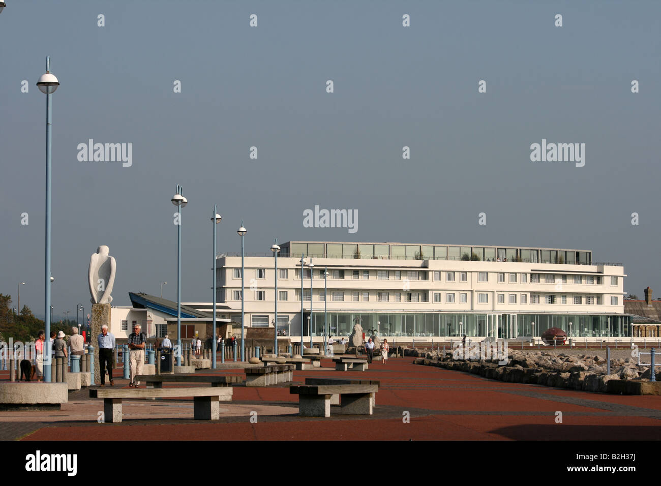Midland Hotel, Morecambe viewed from the Stone Jetty Stock Photo - Alamy