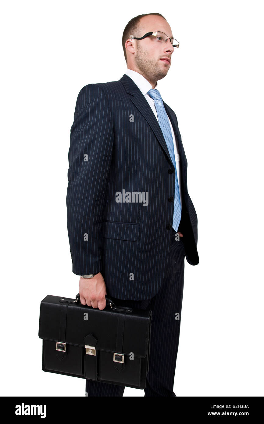 standing businessman on isolated background Stock Photo - Alamy