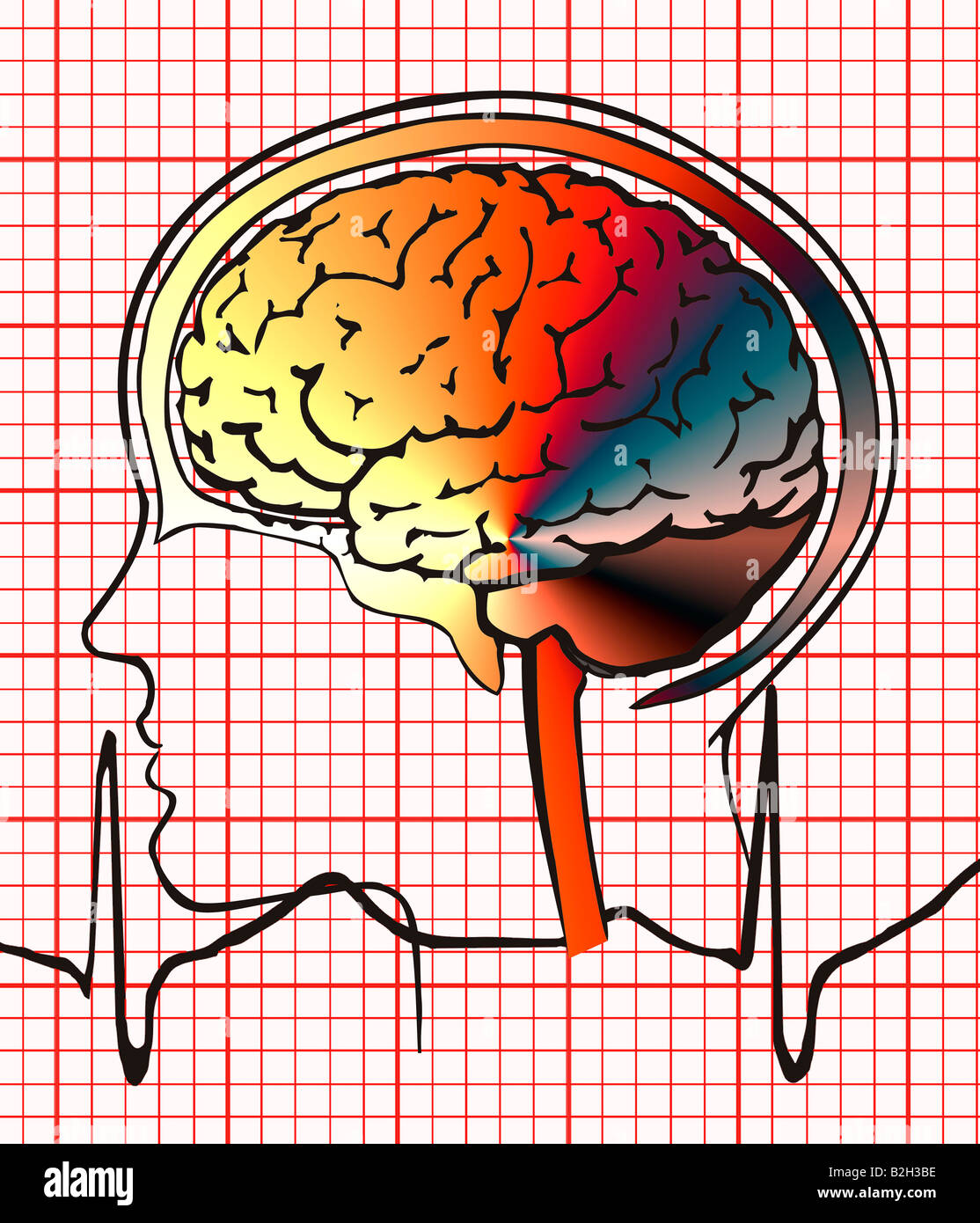 computer manipulation of human brain and EKG Stock Photo - Alamy