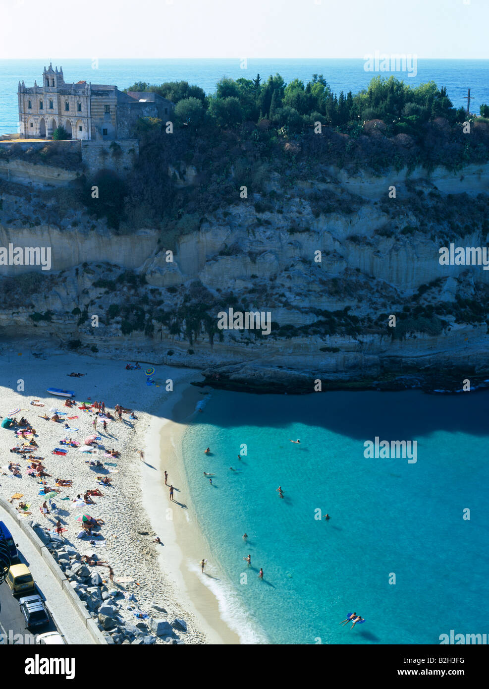 View above beach Tropea Calabria Italy Stock Photo - Alamy