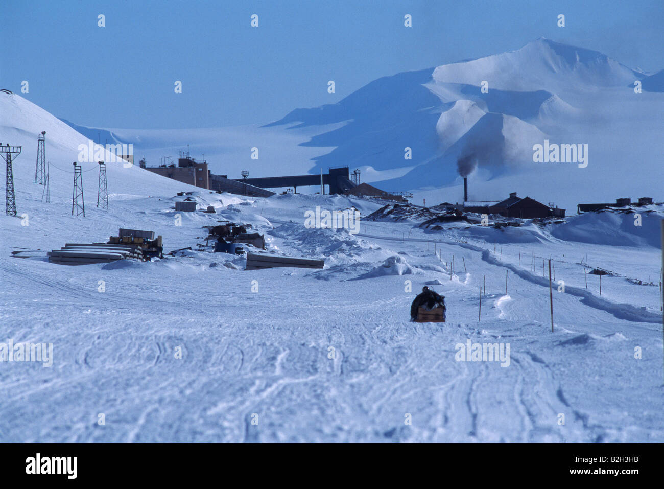 Barentsburg russian settlement svalbard spitsbergen hi-res stock ...