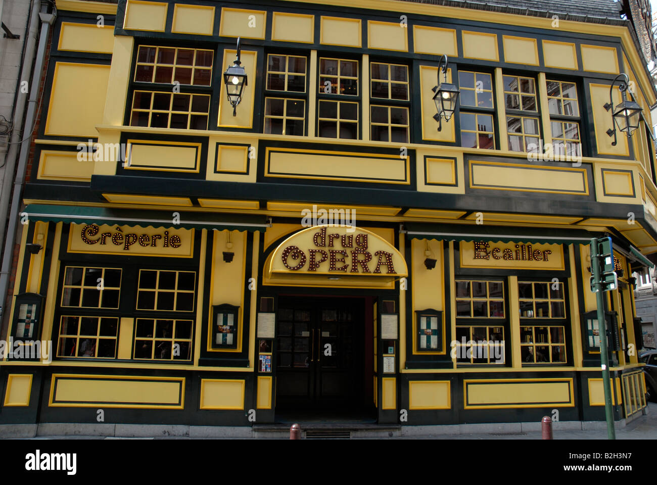 Drug Opera restaurant in Brussels Belgium Stock Photo - Alamy