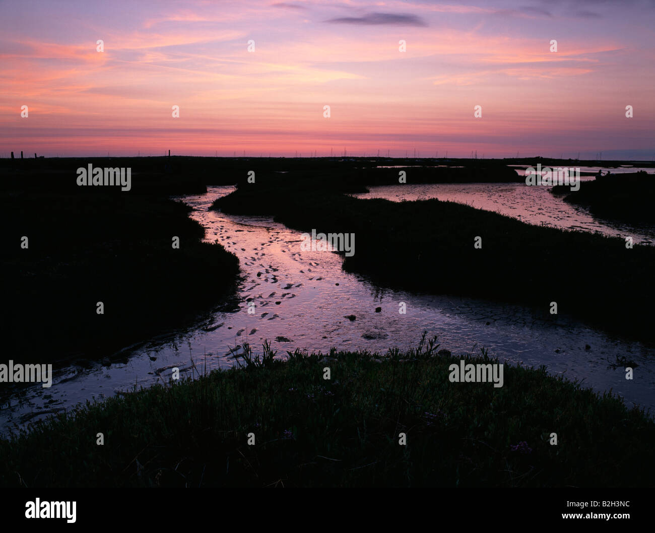 Mudflats during low tide at sunset hi-res stock photography and images ...