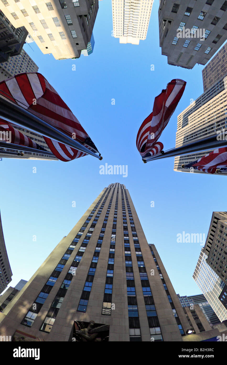Fish-eye view of Rockefeller Center - New York City, USA Stock Photo ...