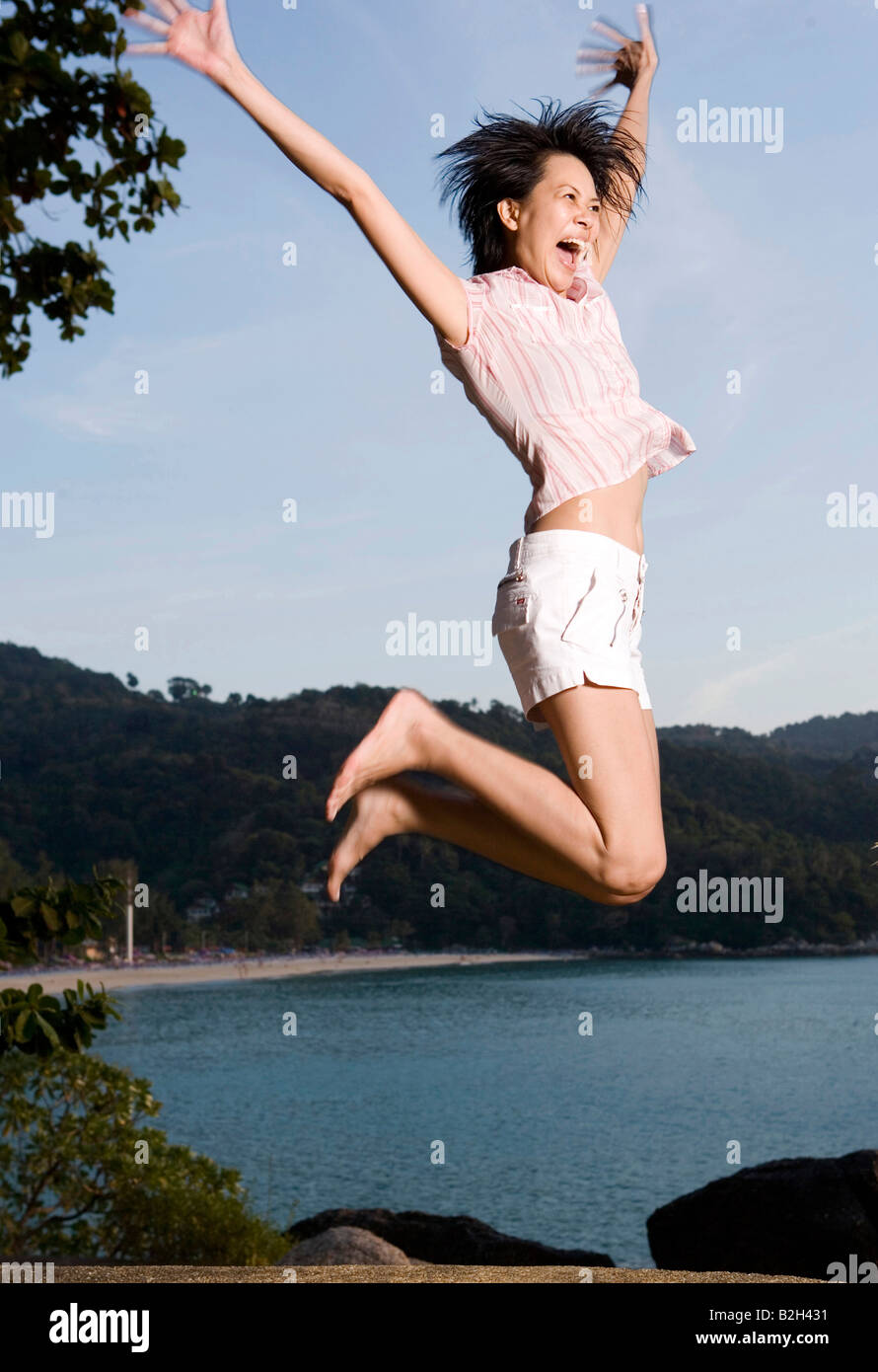 Blurred woman jumping water hi-res stock photography and images - Alamy